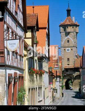 Historic box and gate tower built in 1550 with tithe barn in Haslach ...