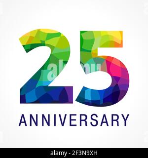 25 th anniversary numbers. 25 years old coloured congrats. Cute ...