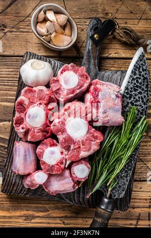 Fresh oxtail meat on cutting board stew meal preparation Stock Photo ...