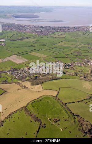 Aerial View Overlooking iron age hill fort and the malvern hills Stock ...