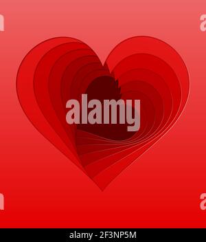 heart cut paper layers with shadow for design vector illustration Stock ...