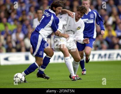 Leeds United v Everton August 2000Players battle for the ball during ...