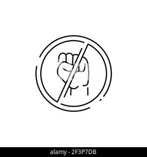 Stop violence color line icon. Protection victims bullying concept ...