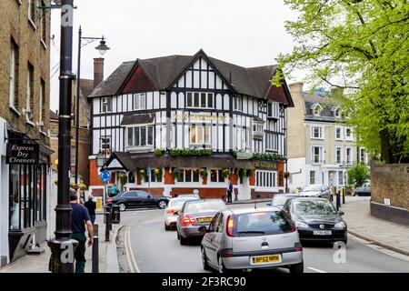 The Gatehouse, Highgate High Street, Highgate Village, London, UK. One ...