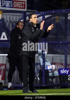 Barnsley manager Valerien Ismael gestures on the touchline during the ...