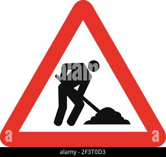 Men at work sign isolated on transparent background illustration Stock ...