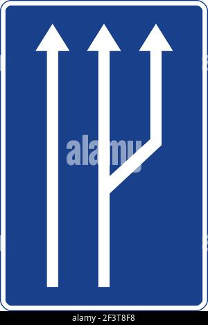 Vector illustration of three directional sign on white background Stock ...