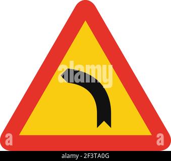 Left hand curve road sign. Safety symbols Stock Vector Image & Art - Alamy