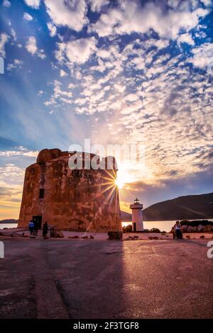 A beautiful shot of a seascape under the clouds during the sunset in ...