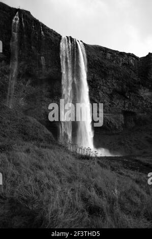 Seljalandsfoss. A sheer drop of 200 feet Stock Photo - Alamy