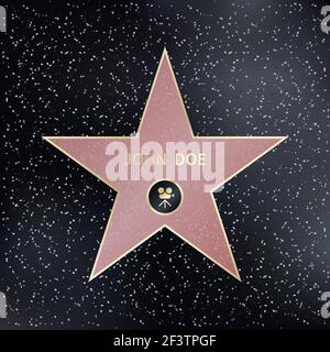 Hollywood movie actor celebrity walk of fame star. Vector Illustration ...
