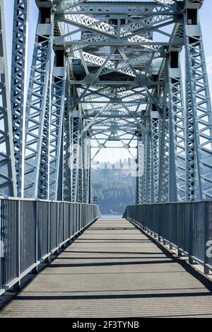 On the trail of the Coeur d'Alenes bridge bicycling path at Heyburn ...