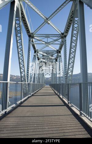 On the trail of the Coeur d'Alenes bridge bicycling path at Heyburn ...