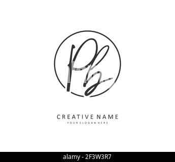 P B PB Initial letter handwriting and signature logo. A concept ...