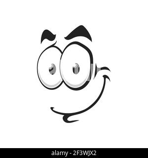 Emoticon in good mood isolated happy smiley emoji. Vector satisfied ...
