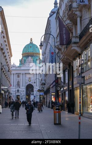 Vienna, Austria - February 18, 2021: Ice skating in front of the Vienna ...