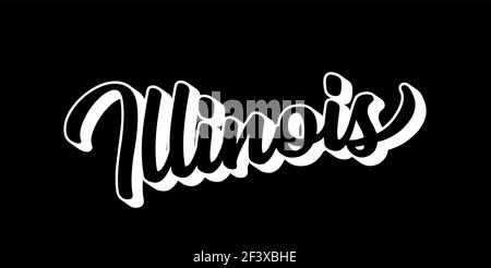 Illinois vintage 3d vector lettering. Retro bold font, typeface. Pop ...