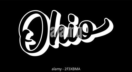 Ohio vintage 3d vector lettering. Retro bold font, italic typeface with ...