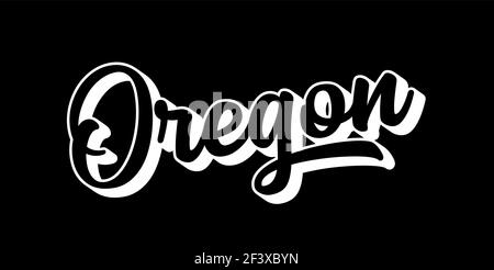 Oregon vintage 3d vector lettering. Retro bold font, italic typeface ...