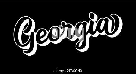 Georgia vintage 3d vector lettering. Retro bold font, typeface. Pop art ...