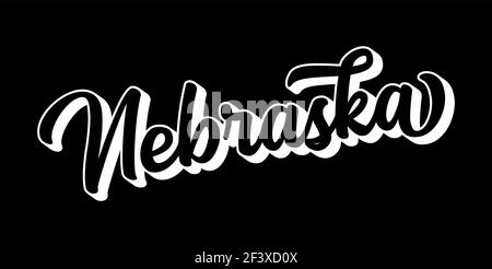 Nebraska vintage 3d vector lettering. Retro bold font, typeface. Pop ...