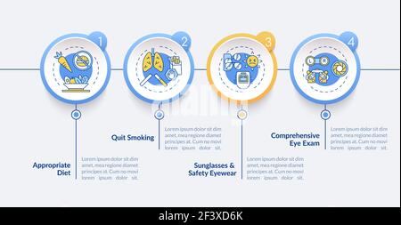 Vision correction flat infographic with prevention of eye diseases and ...