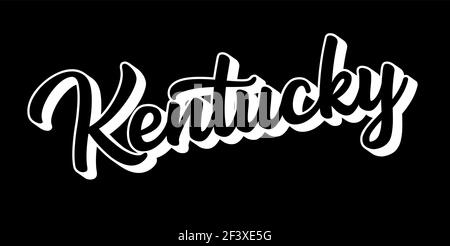 Kentucky vintage 3d vector lettering. Retro bold font, typeface. Pop ...