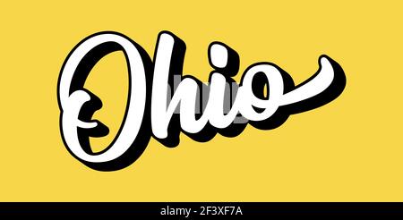Ohio vintage 3d vector lettering. Retro bold font, typeface. Pop art ...
