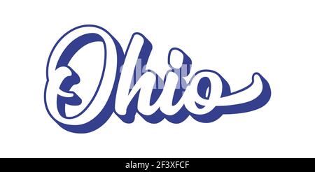 Ohio vintage 3d vector lettering. Retro bold font, typeface. Pop art ...