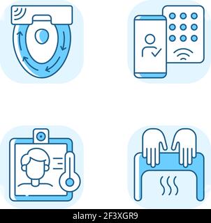 Contactless technology blue RGB color icons set Stock Vector Image ...