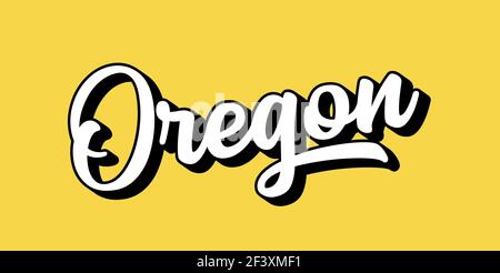 Oregon vintage 3d vector lettering. Retro bold font, italic typeface ...