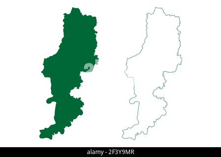 Durg district (Chhattisgarh State, division, Republic of India) map ...