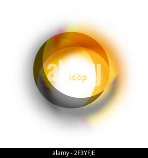 Loop circle business icon, created with glass transparent color shapes ...