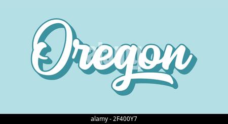 Oregon vintage 3d vector lettering. Retro bold font, italic typeface ...
