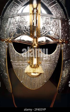 Sutton Hoo, Helmet replica Stock Photo - Alamy