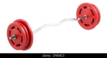 A 3D illustration of a Barbell isolated on a white background Stock ...