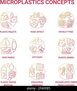 Microplastics concept icons set Stock Vector Image & Art - Alamy
