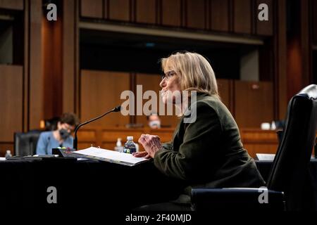 United States Senator Maggie Hassan (Democrat of New Hampshire) at a ...