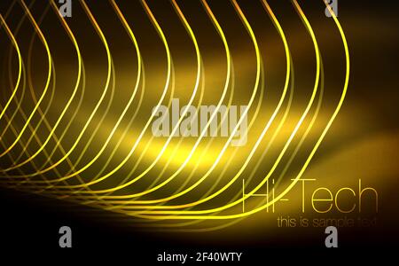 Outline hexagons, glowing geometric shapes, digital techno abstract ...