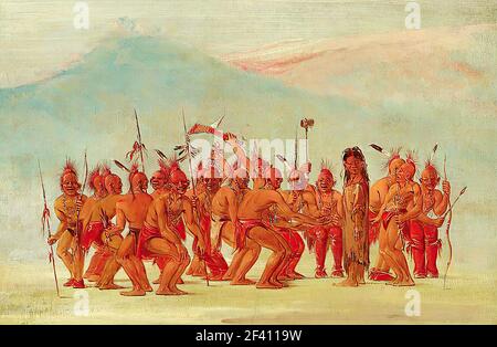 Dance to the Berdache (Sac and Fox) by George Catlin Stock Photo - Alamy