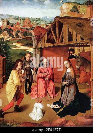The Nativity 1490 by Gerard David Stock Photo - Alamy