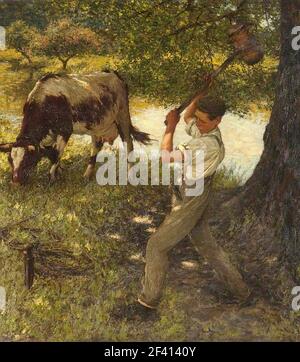Henry Herbert La Thangue - stumping cow Stock Photo - Alamy