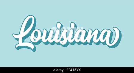 Louisiana vintage 3d vector lettering. Retro bold font, typeface. Pop ...