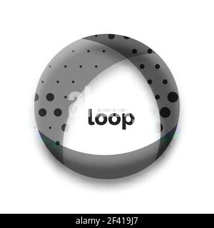 Loop circle business icon, created with glass transparent color shapes ...
