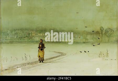 In the winter by John Atkinson Grimshaw Stock Photo - Alamy