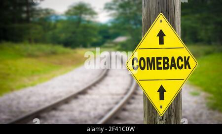 Street Sign the Direction Way to Comeback Stock Photo - Alamy