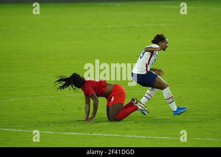 Orlando, Florida, USA, February 18, 2021, USA face Canada during the ...