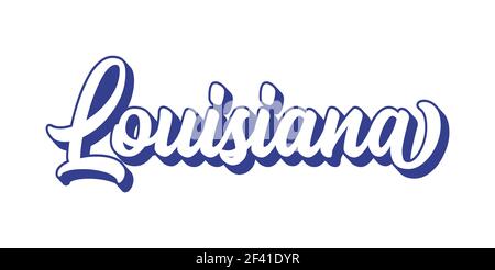 Louisiana vintage 3d vector lettering. Retro bold font, typeface. Pop ...