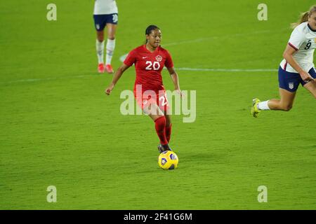 Orlando, Florida, USA, February 18, 2021, USA face Canada during the ...