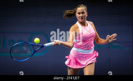 Kamilla Rakhimova during their first round match of the Wimbledon ...